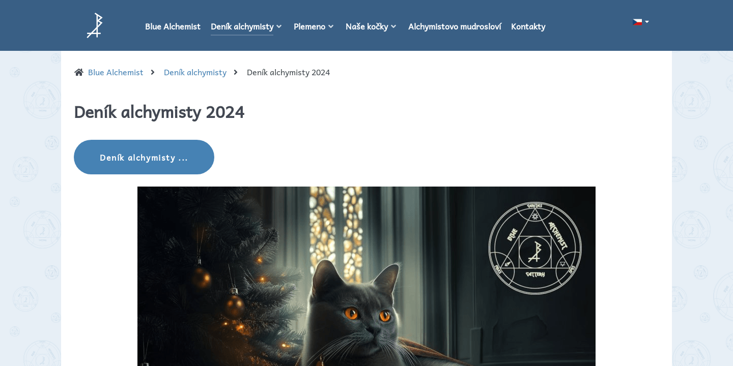 Deník alchymisty 2024 | Blue Alchemist, CZ - Chartreux - Kartouzská kočka